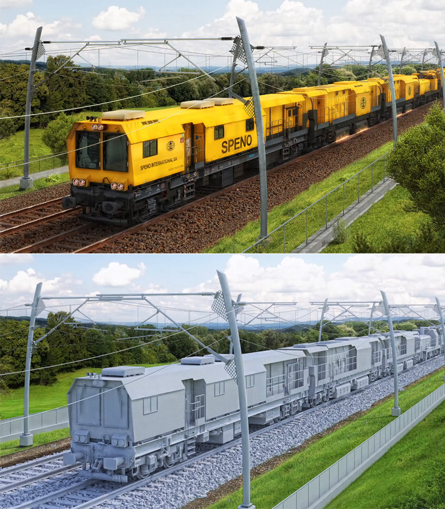 Speno International 3D train poster - CG Folks